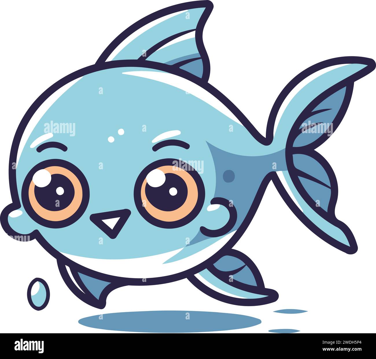 Mignon petit poisson illustration vectorielle de dessin animé. Drôle de ...