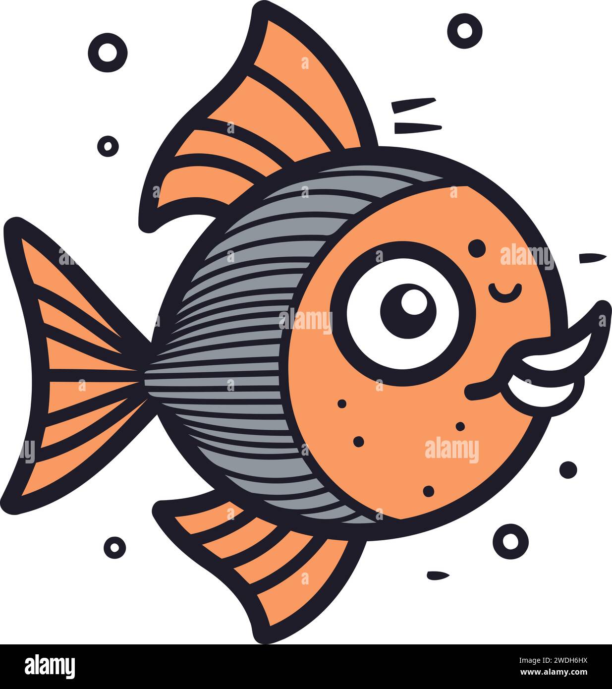 Poisson de dessin animé. Illustration vectorielle d'un poisson de ...