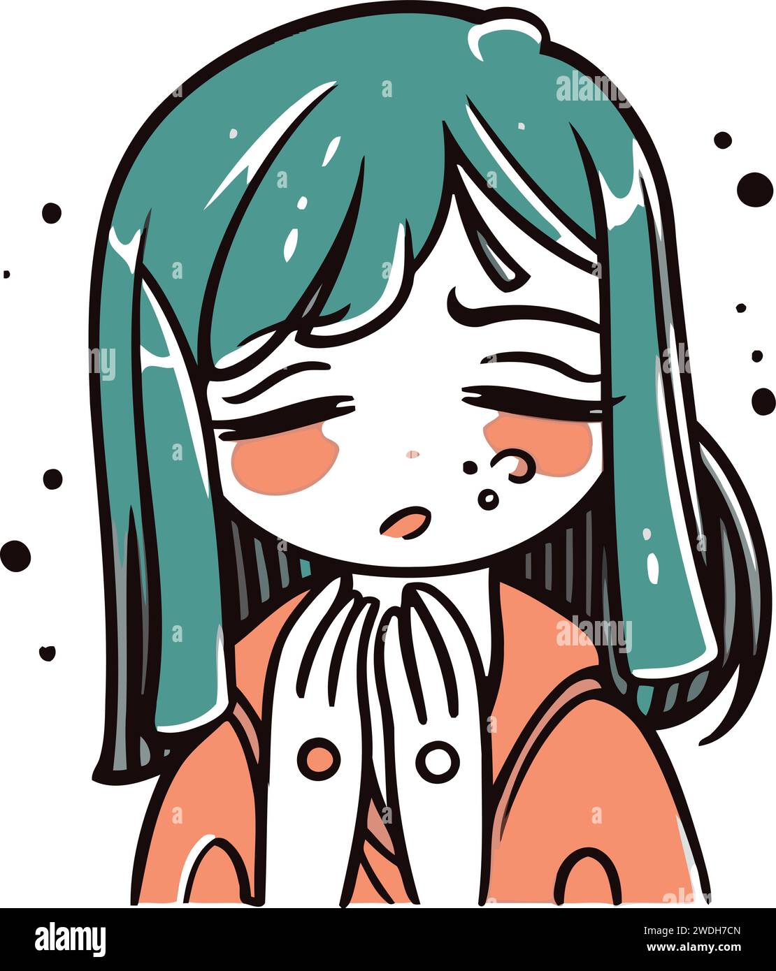 Dessin de femme qui pleure Banque d'images vectorielles - Alamy