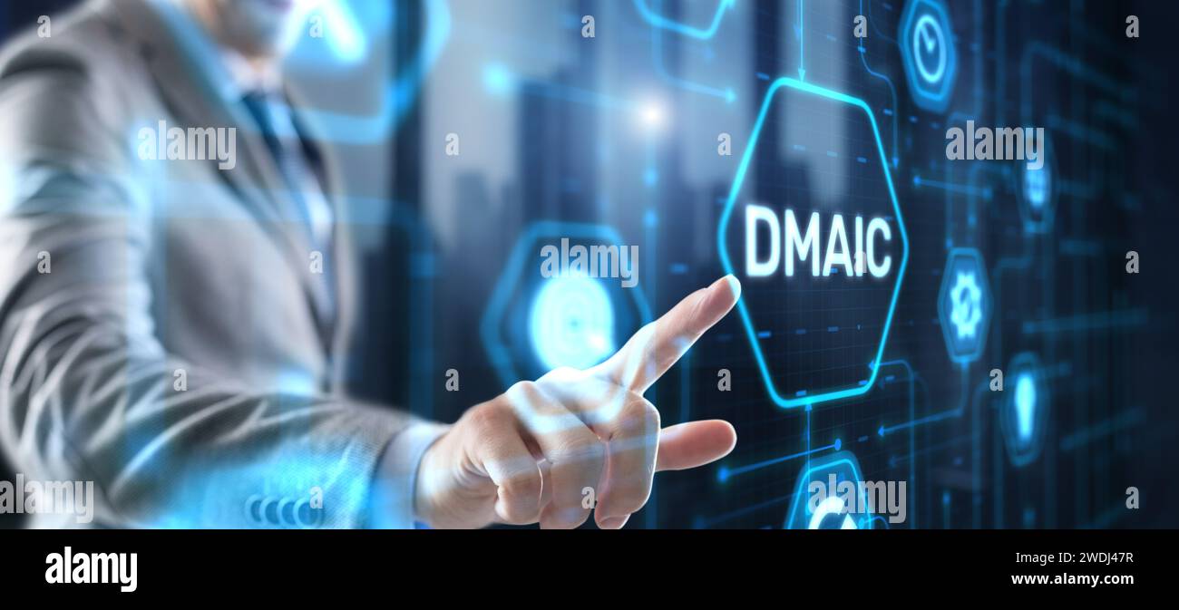 Définir la mesure analyser améliorer le contrôle. Six sigma DMAIC concept de contrôle de qualité ...