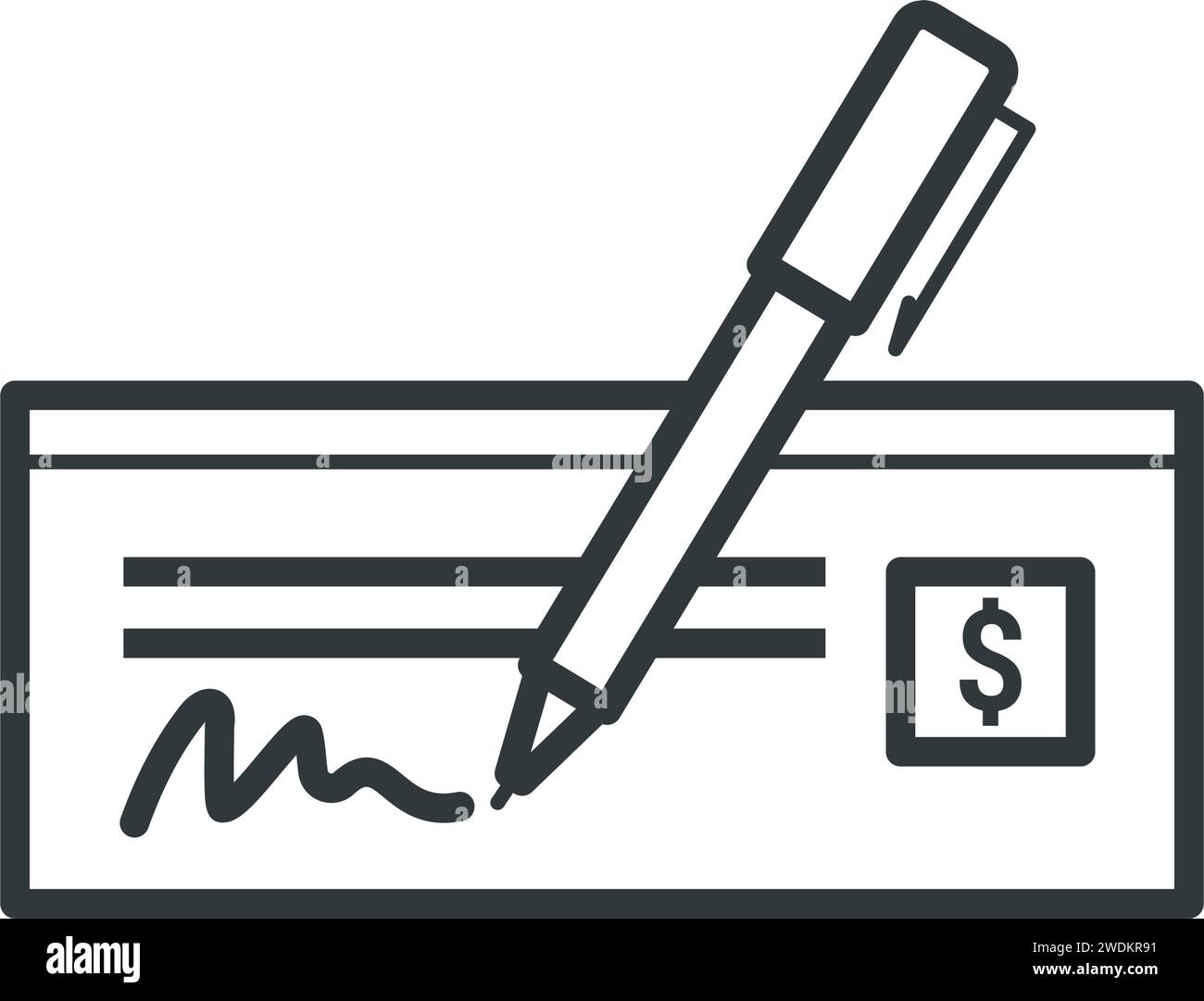 Signing a cheque Banque d'images vectorielles - Alamy