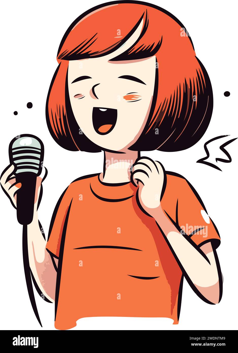 Illustration woman singing microphone Banque d'images vectorielles - Alamy