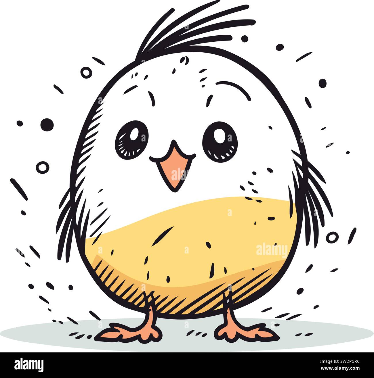 Mignon poussin de dessin animé. Illustration vectorielle isolée sur ...