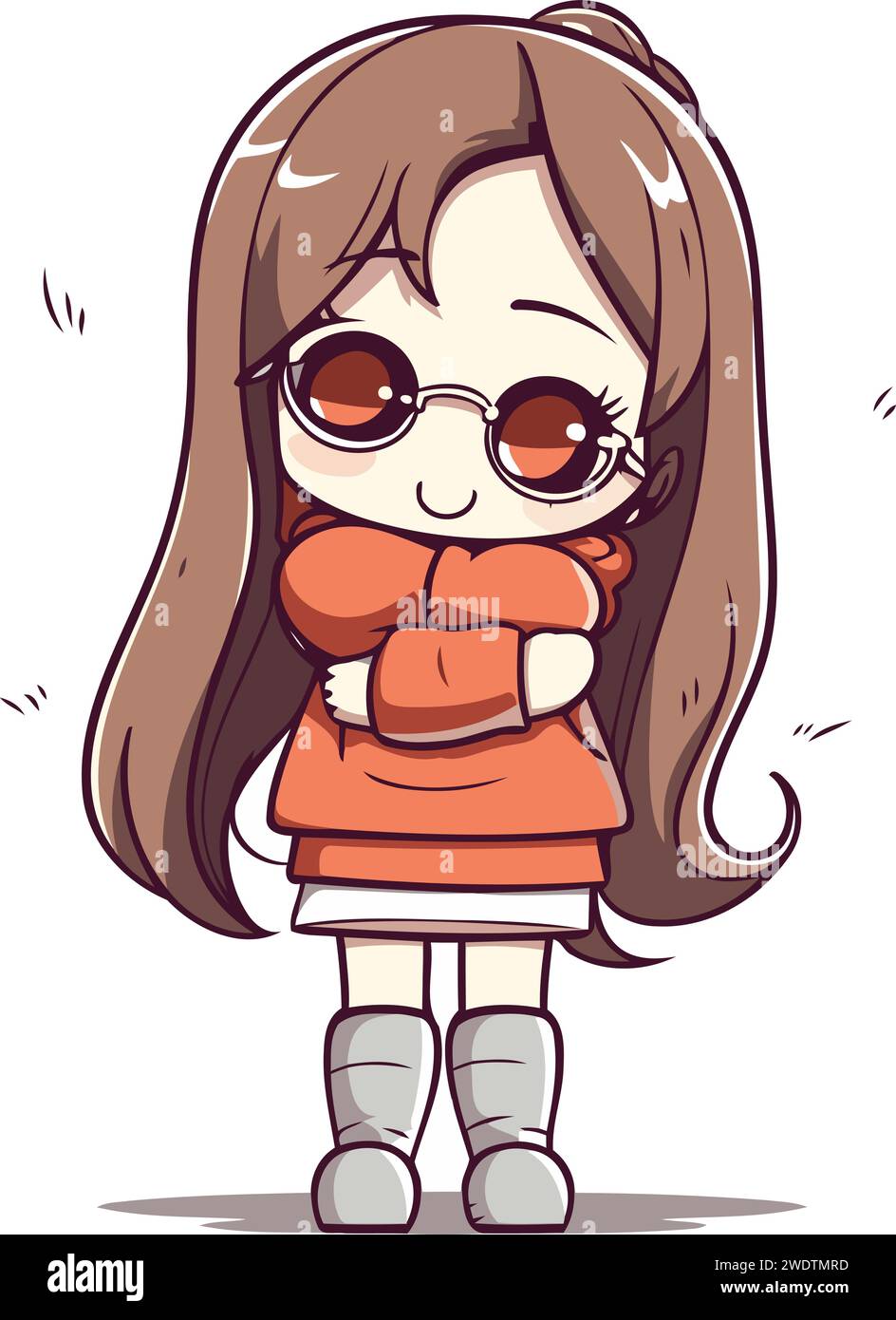 Petite fille en rouge Banque d'images vectorielles - Alamy