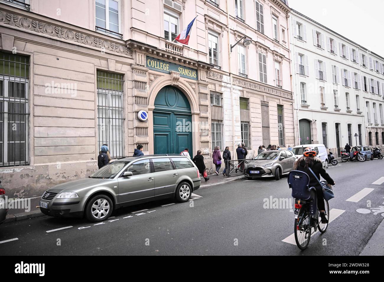 Cette photo prise le 22 janvier 2024 montre une vue de la façade du ...