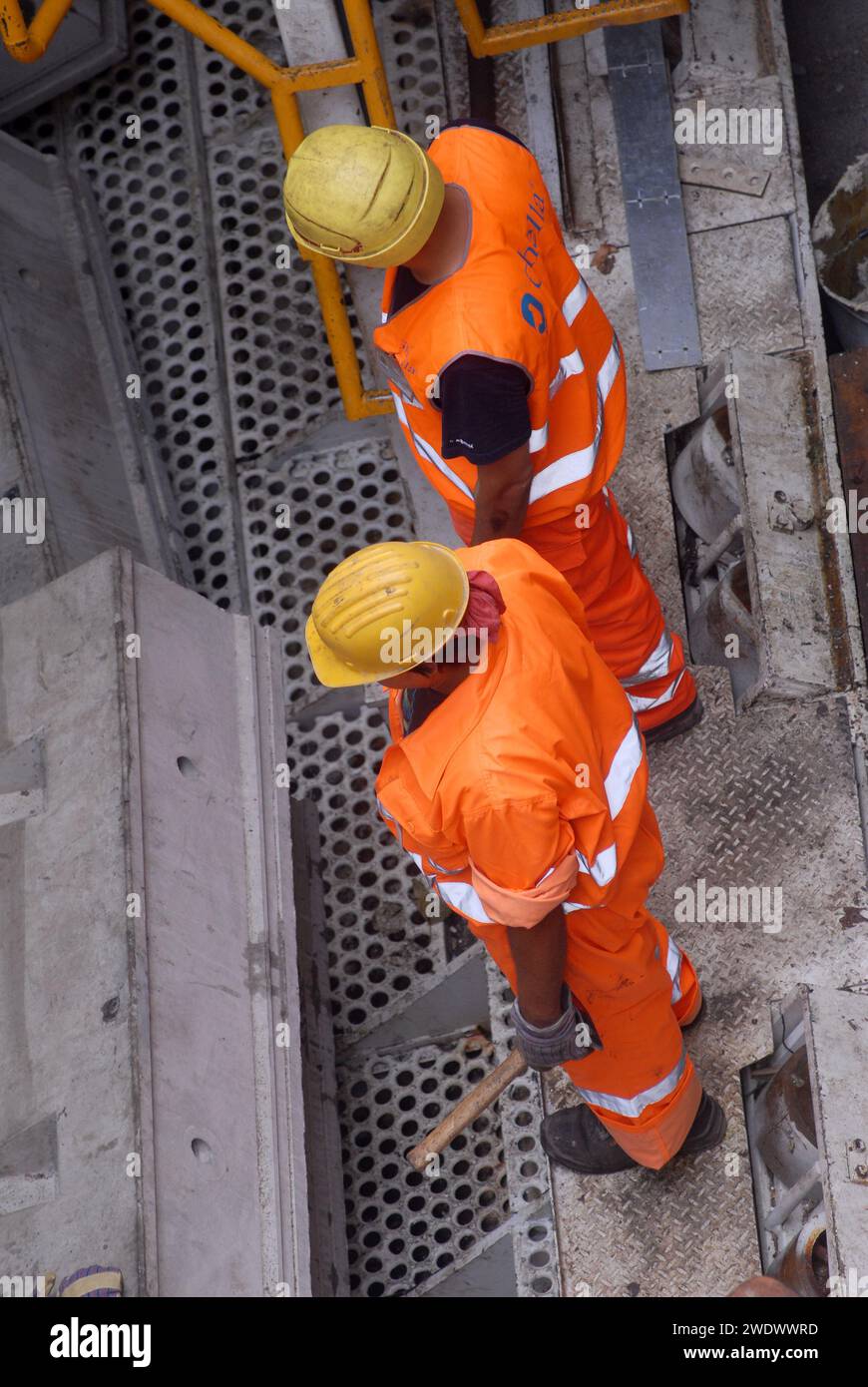 Milan, chantier naval pour la construction de la nouvelle ligne de ...