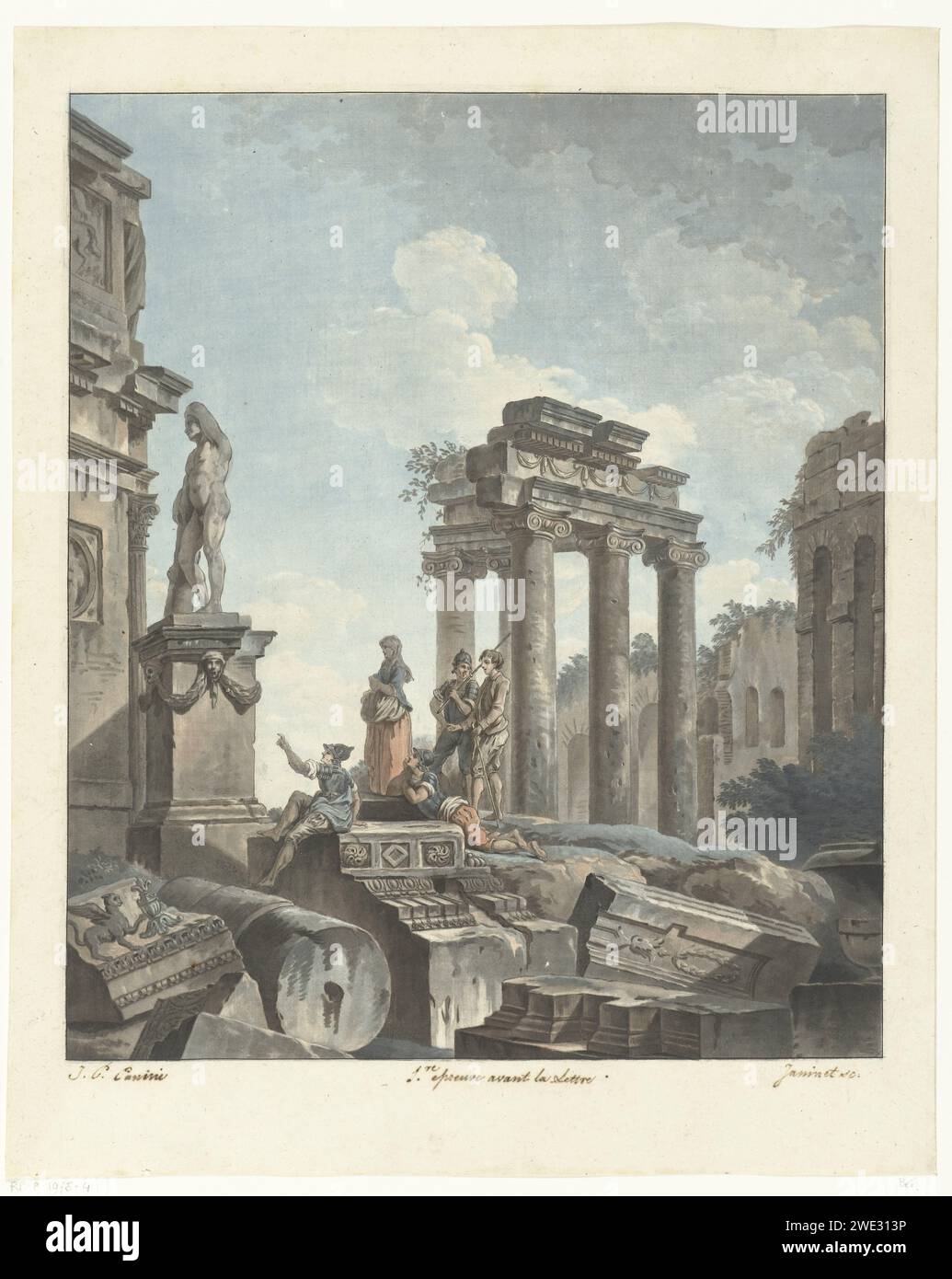 Antieke Ruïnes, Jean François Janket, d'après Giovanni San Pianca ...