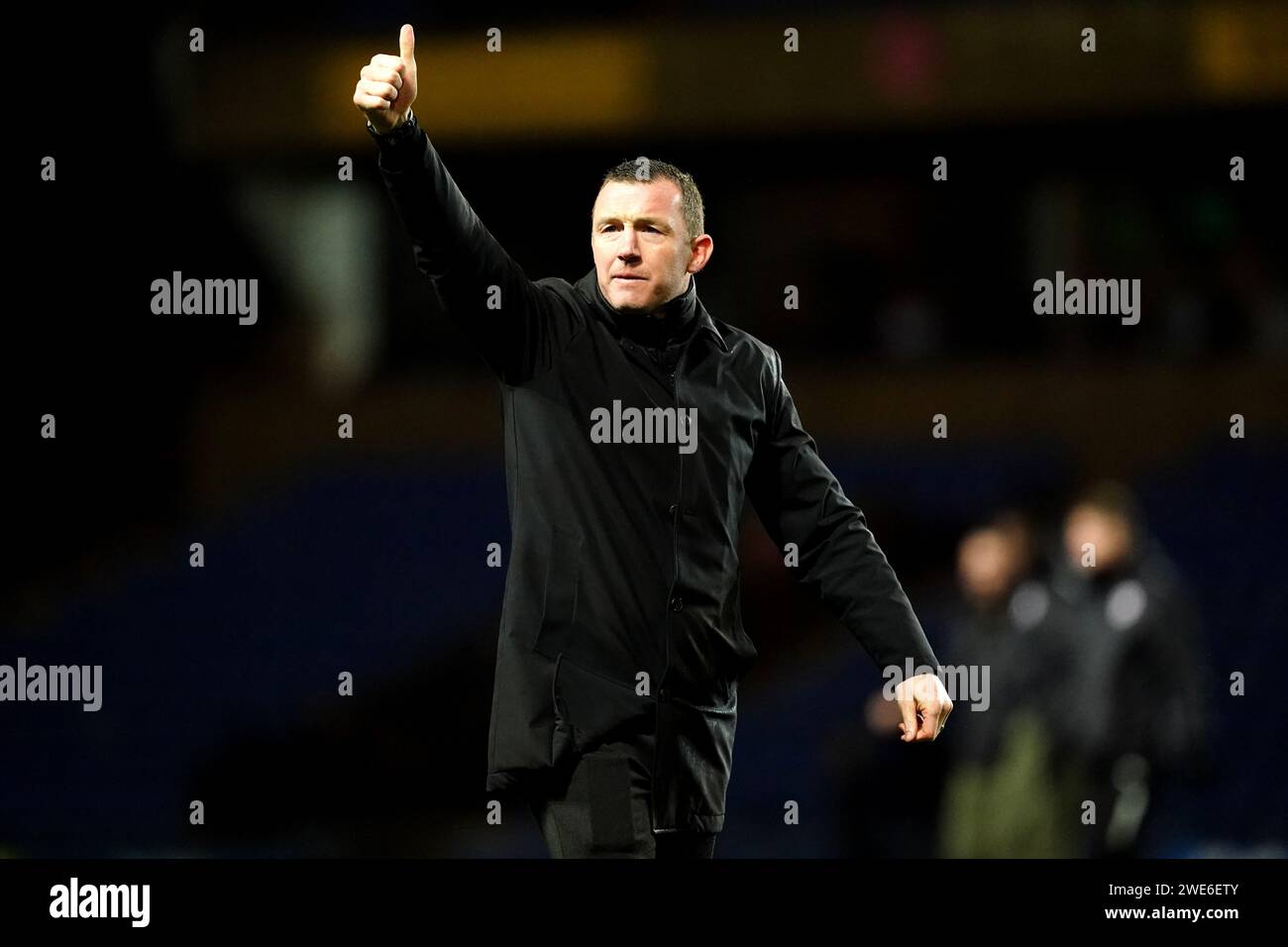 Le Manager de Barnsley Neill Collins célèbre après le coup de sifflet ...