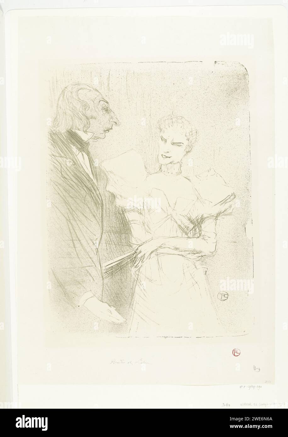 Portret van actrice Marthe Brandès dans le rôle de l'acteur Louis-Pierre Laloir dans toneelstuk ...