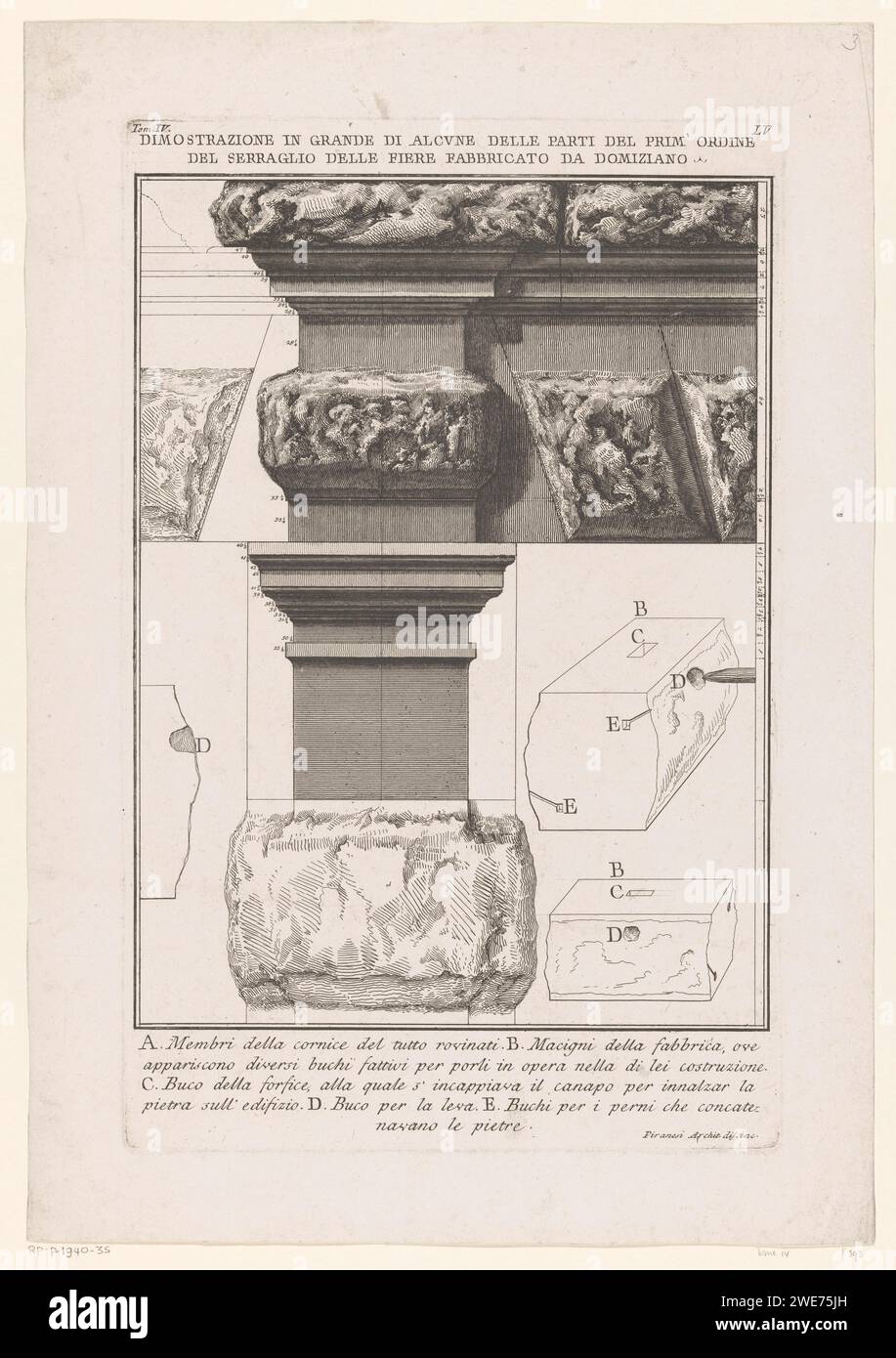 Détails van Restantten Van de Curia Hostilia te Rome, Giovanni Battista ...