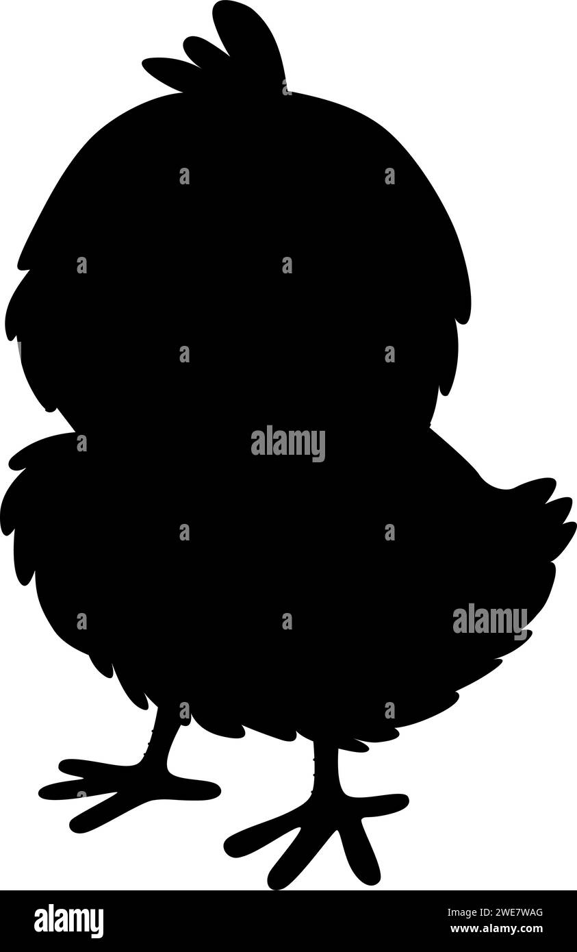 Silhouette petit poussin. Illustration vectorielle. Dessin à la main ...
