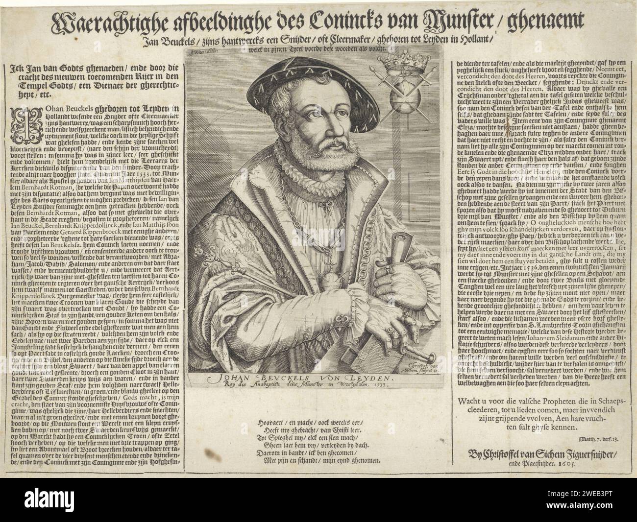 Portrait de Jan van Leiden, Christoffel van Sichem (I), d'après Jan ...