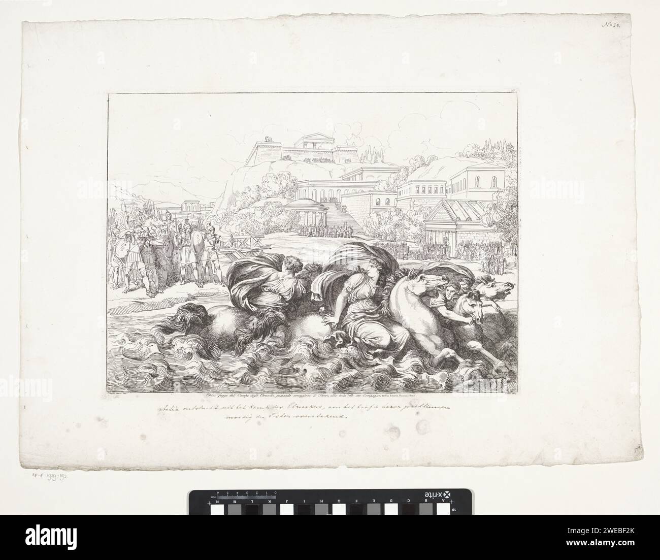 Cloelia s'échappe du camp étrusque, Bartolomeo Pinelli, 1817 imprimer ...