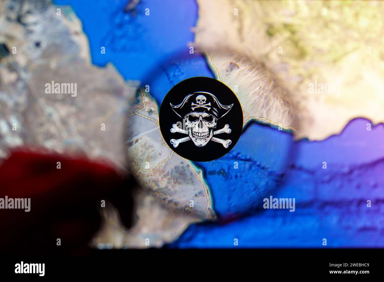 Yémen, Sana - 2024 janvier 24 : visuel de crise de la mer rouge sur ...