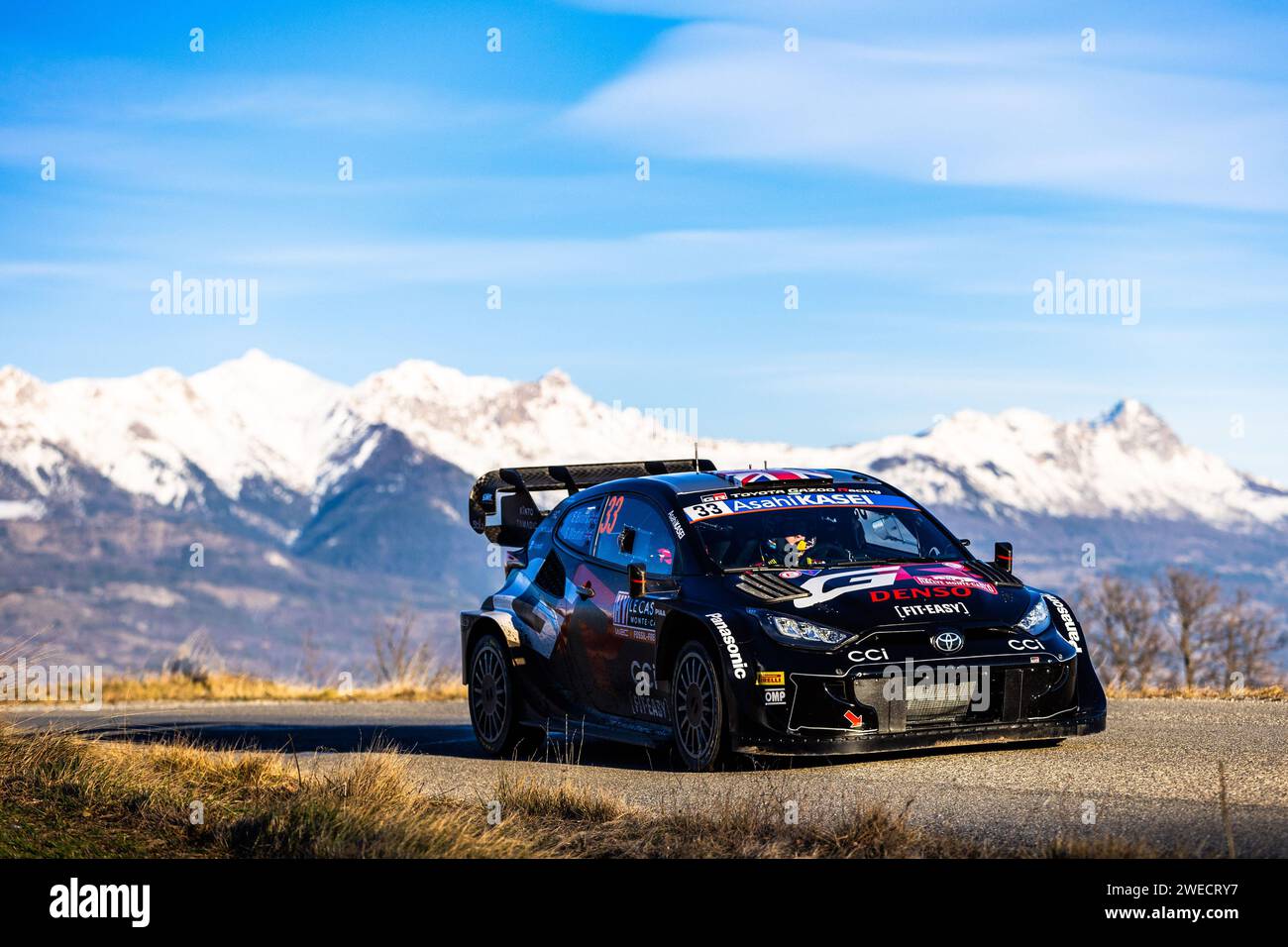 33 EVANS Elfyn, MARTIN Scott, Toyota GR Yaris Rally1, action lors du Rallye automobile Monte ...