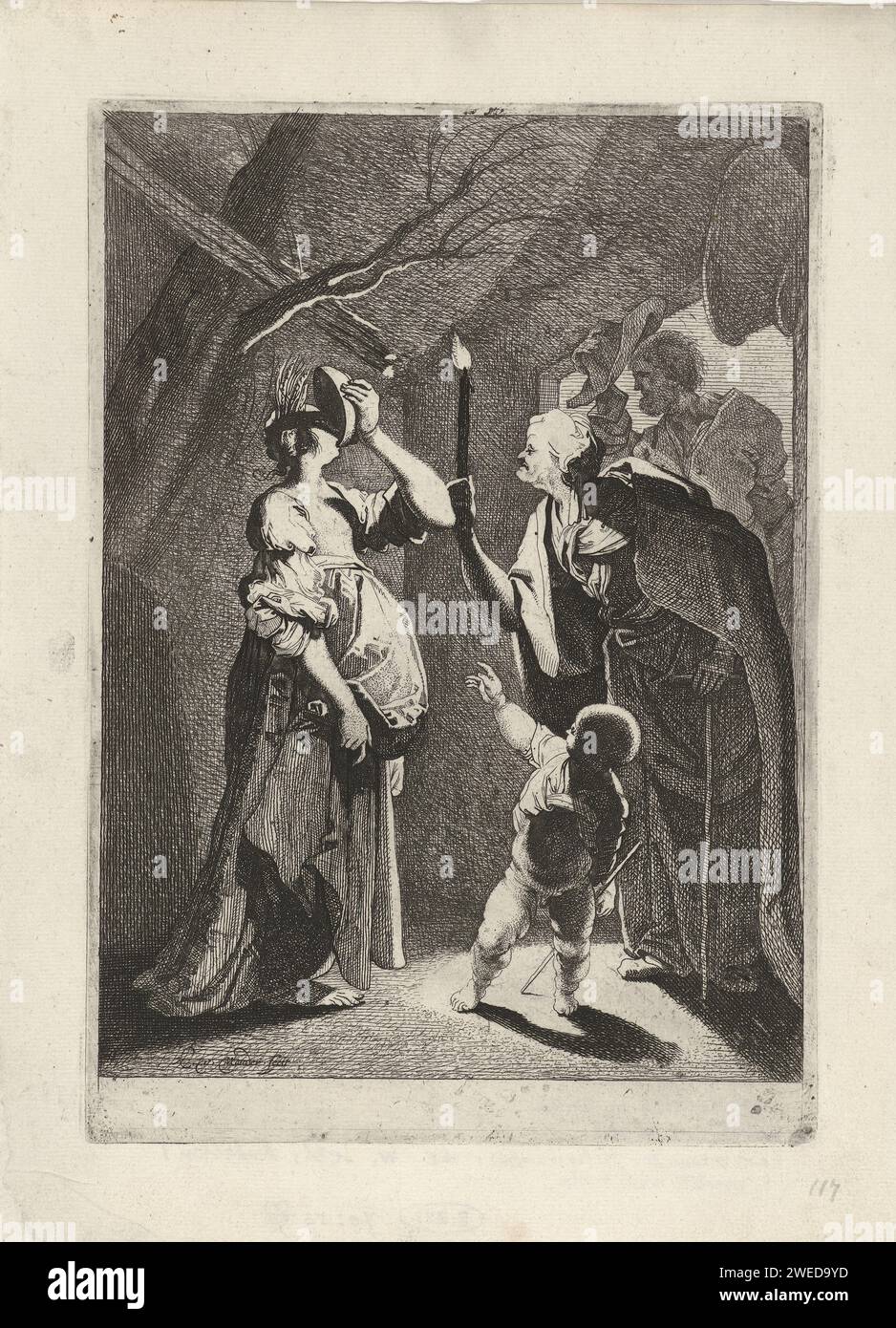 Ceres et Stellio, Karel van Mander (III), d'après Adam Elsheimer, scène ...