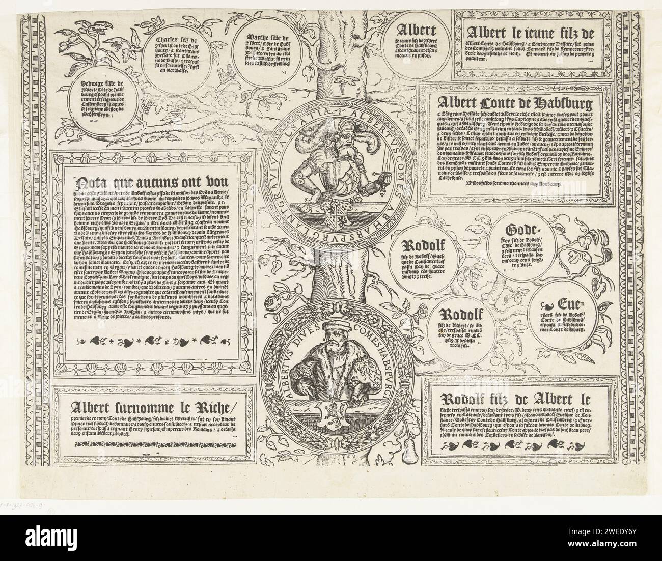 Arbre généalogique de la maison des Habsbourg, page neuf, Robert Péril ...