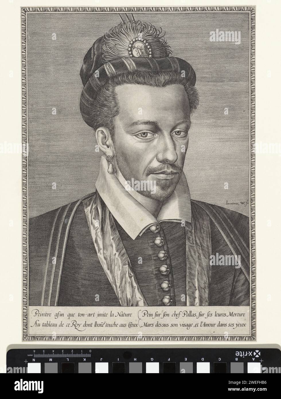 Portrait d'Henri III, roi de France, Hieronymus Wierix, après 1585 - 1619 Imprimer en marge un ...
