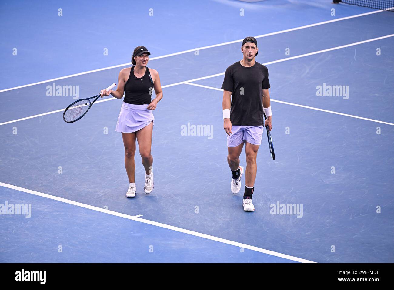 Jaimee Fourlis et Andrew Harris lors du tournoi de tennis Australian ...