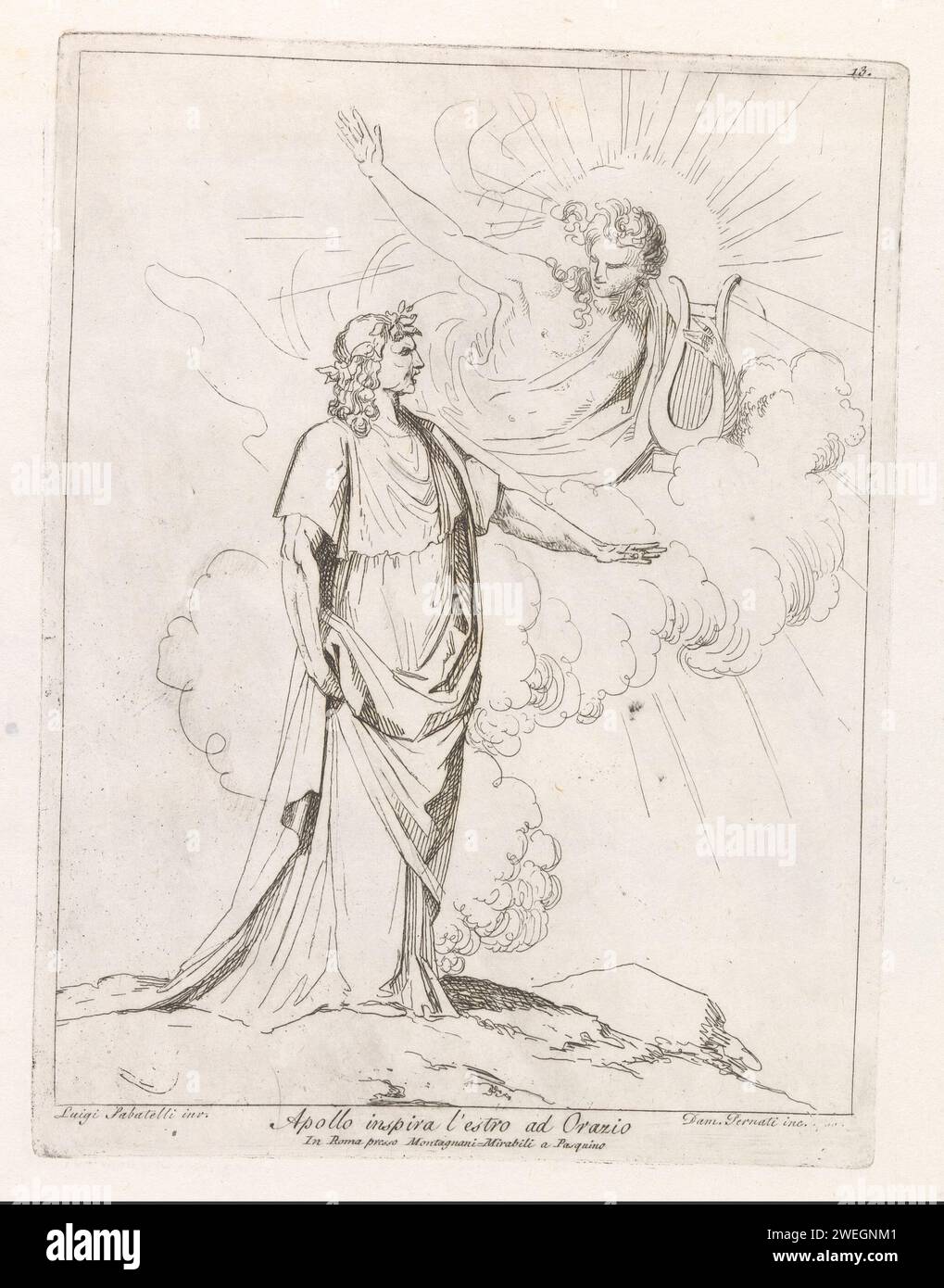 Apollo inspireert Horace, 1804 print Apollo inspire Horace. Imprimer n ...