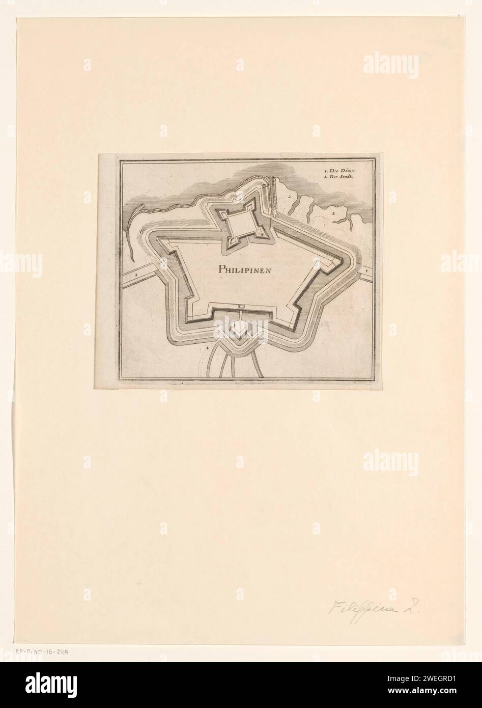 Vestingplattegond van Philippine, Caspar Merian, d'après Johann Merck ...