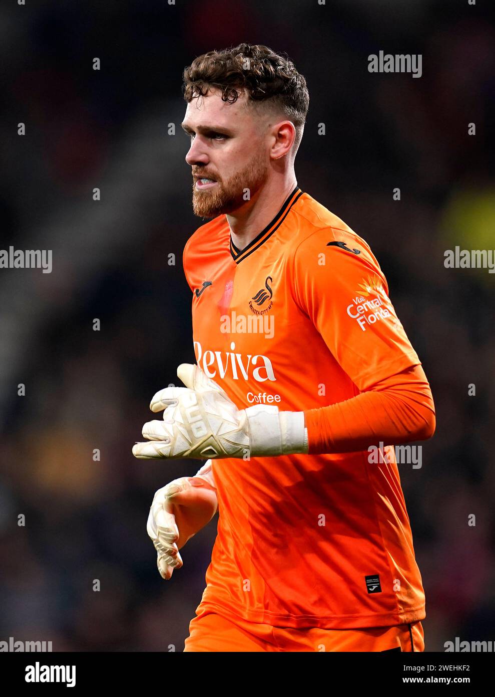 Andy Fisher, gardien de but de Swansea City, lors de la quatrième ...