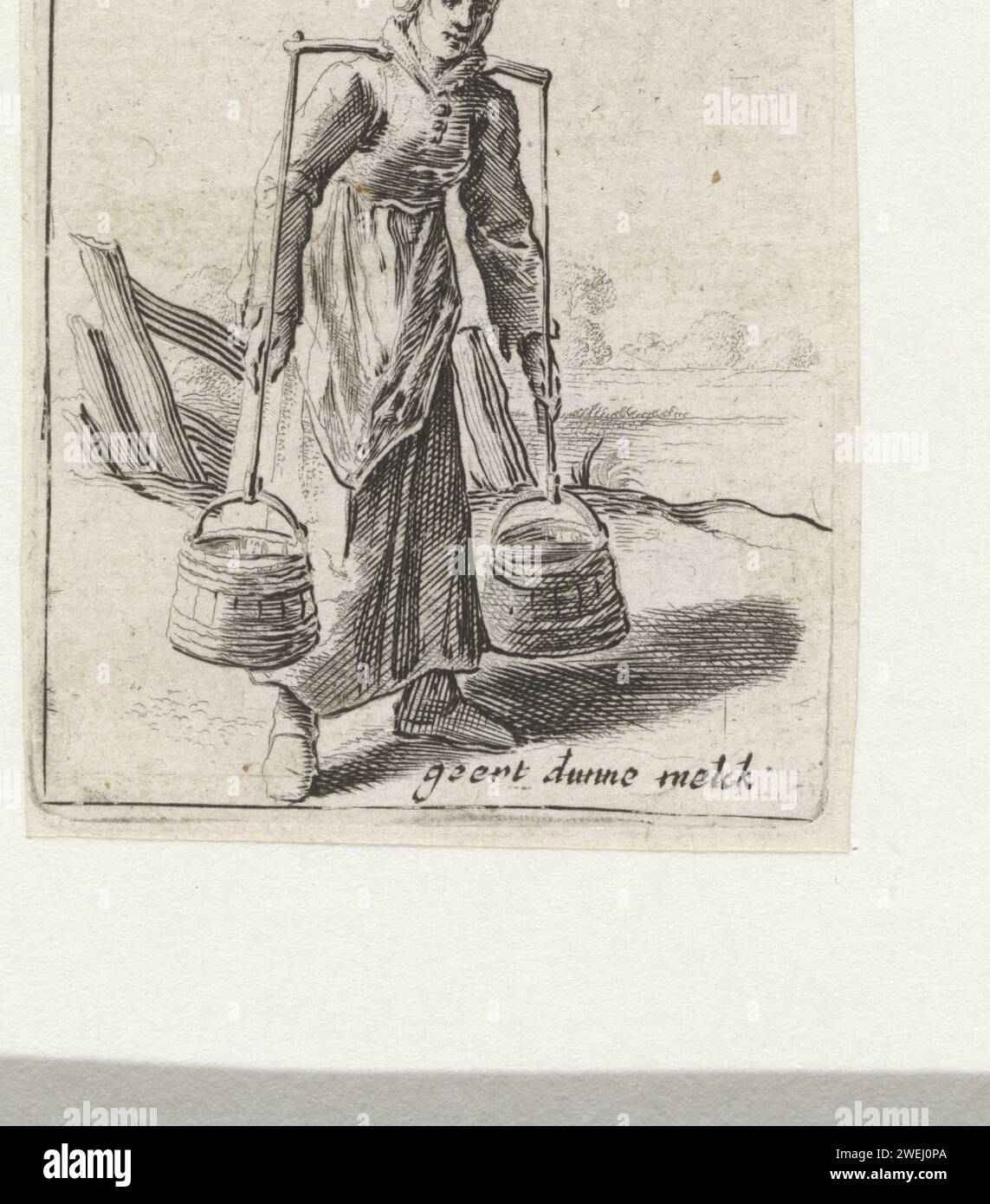 Femme avec un joug avec des seaux, Gillis van Scheyndel (I), 1638 ...