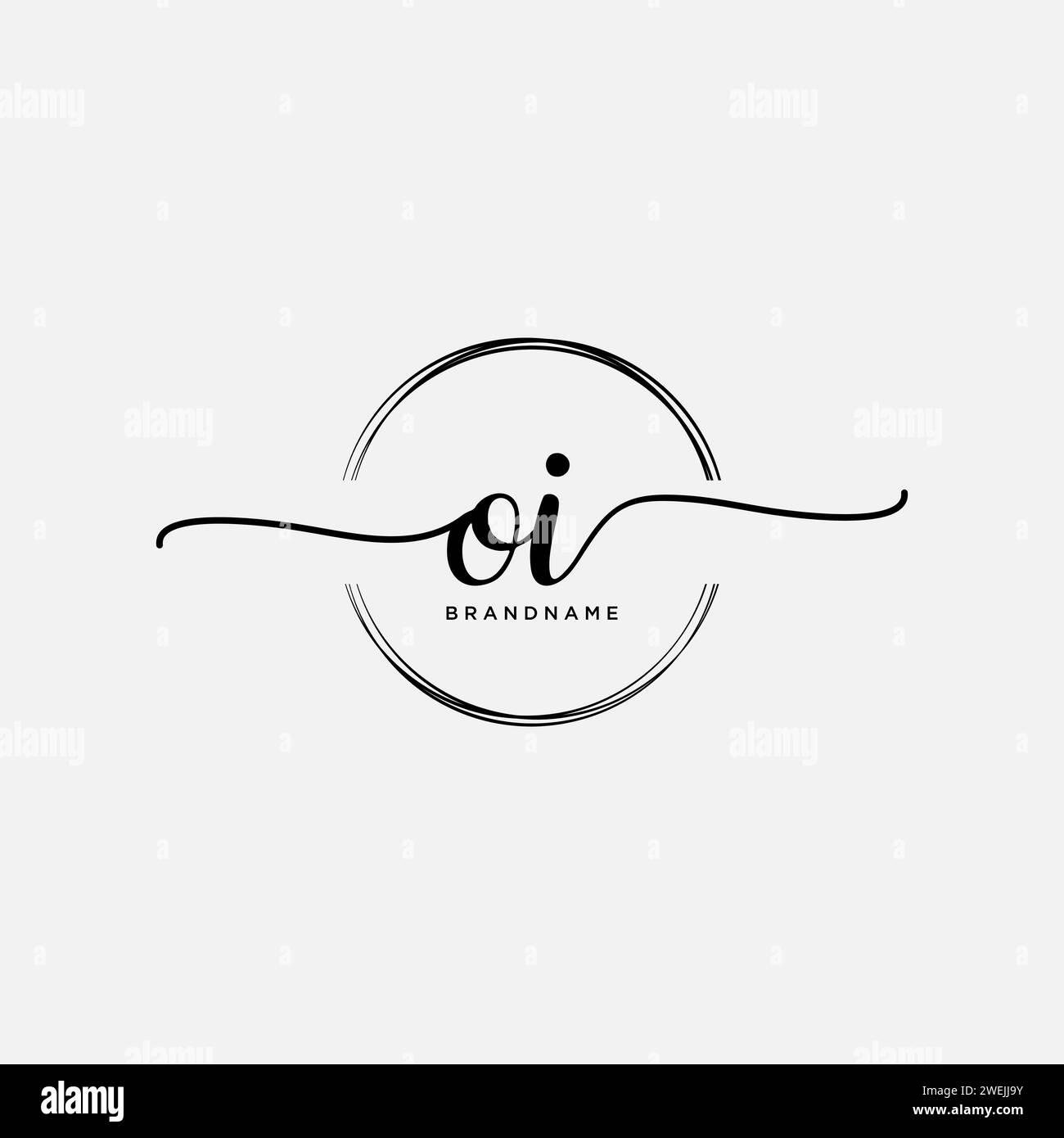 Symbole oi Banque d'images noir et blanc - Alamy