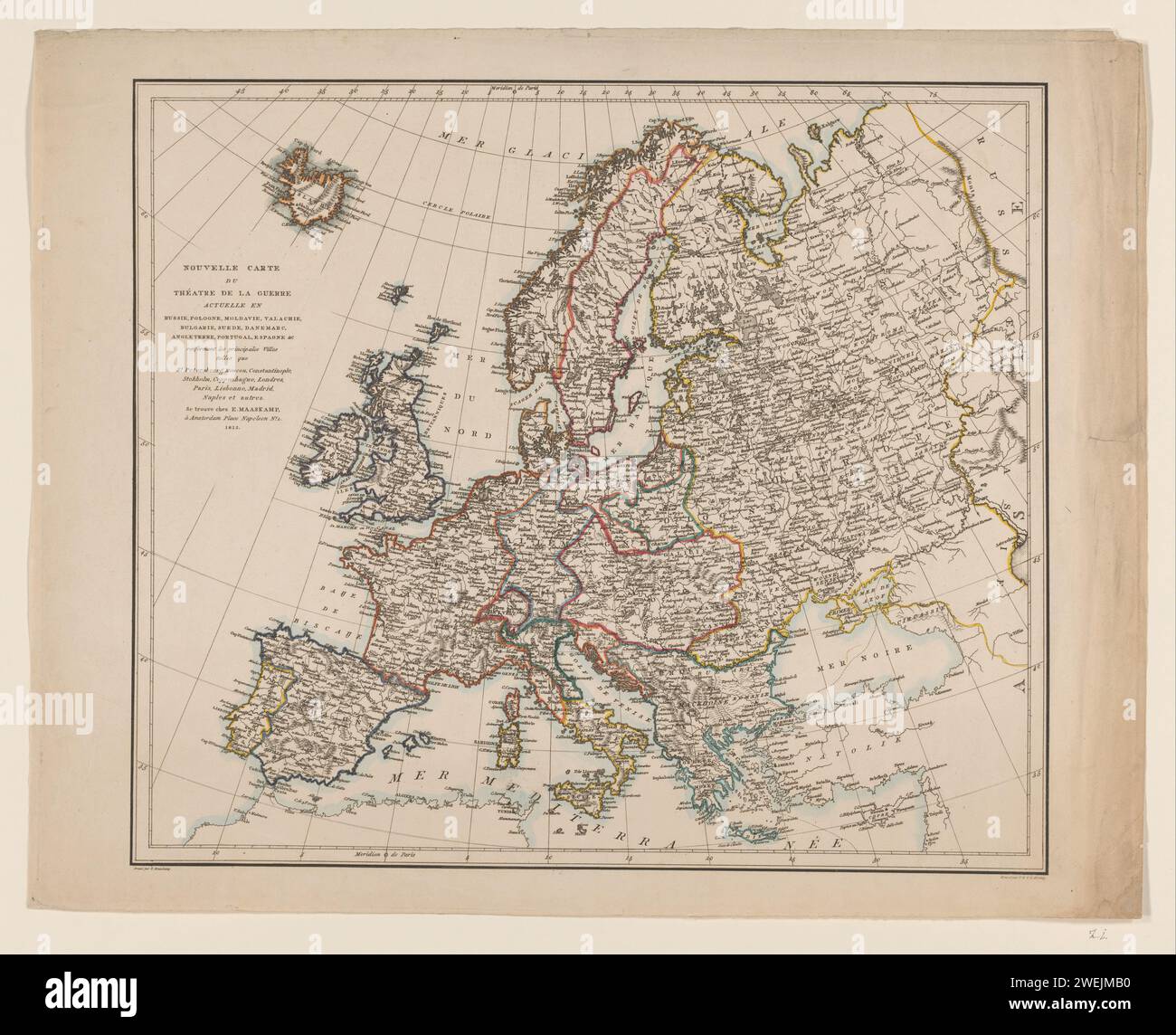 Carte europe 1812 Banque de photographies et d’images à haute ...