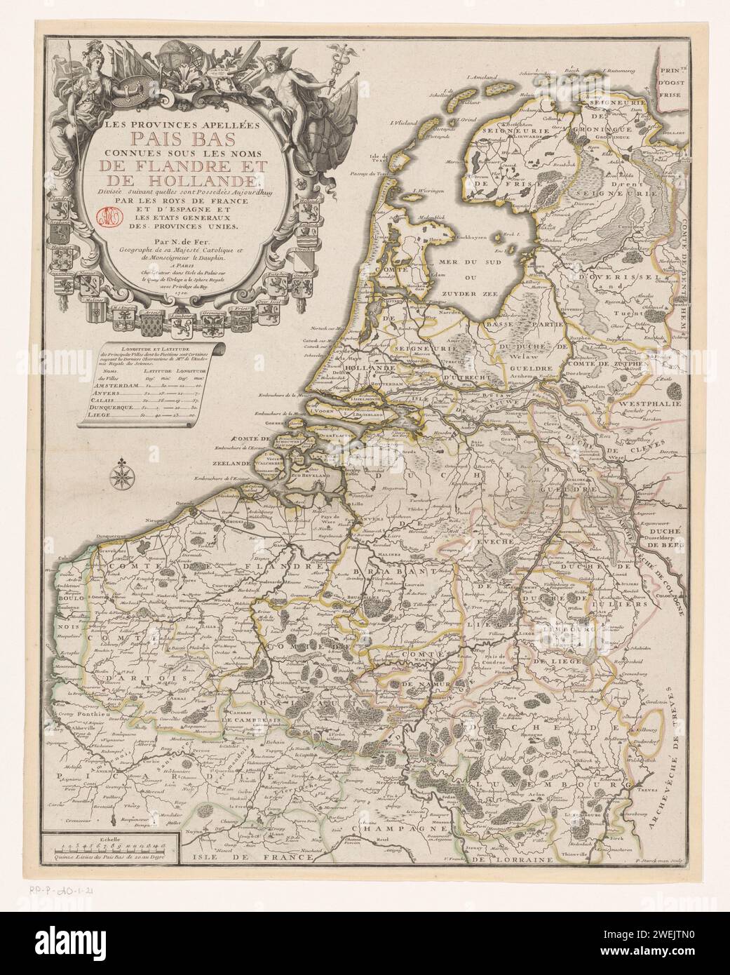 Carte des dix-sept provinces, P. Starckman, 1709 - avant 1710 imprimer ...