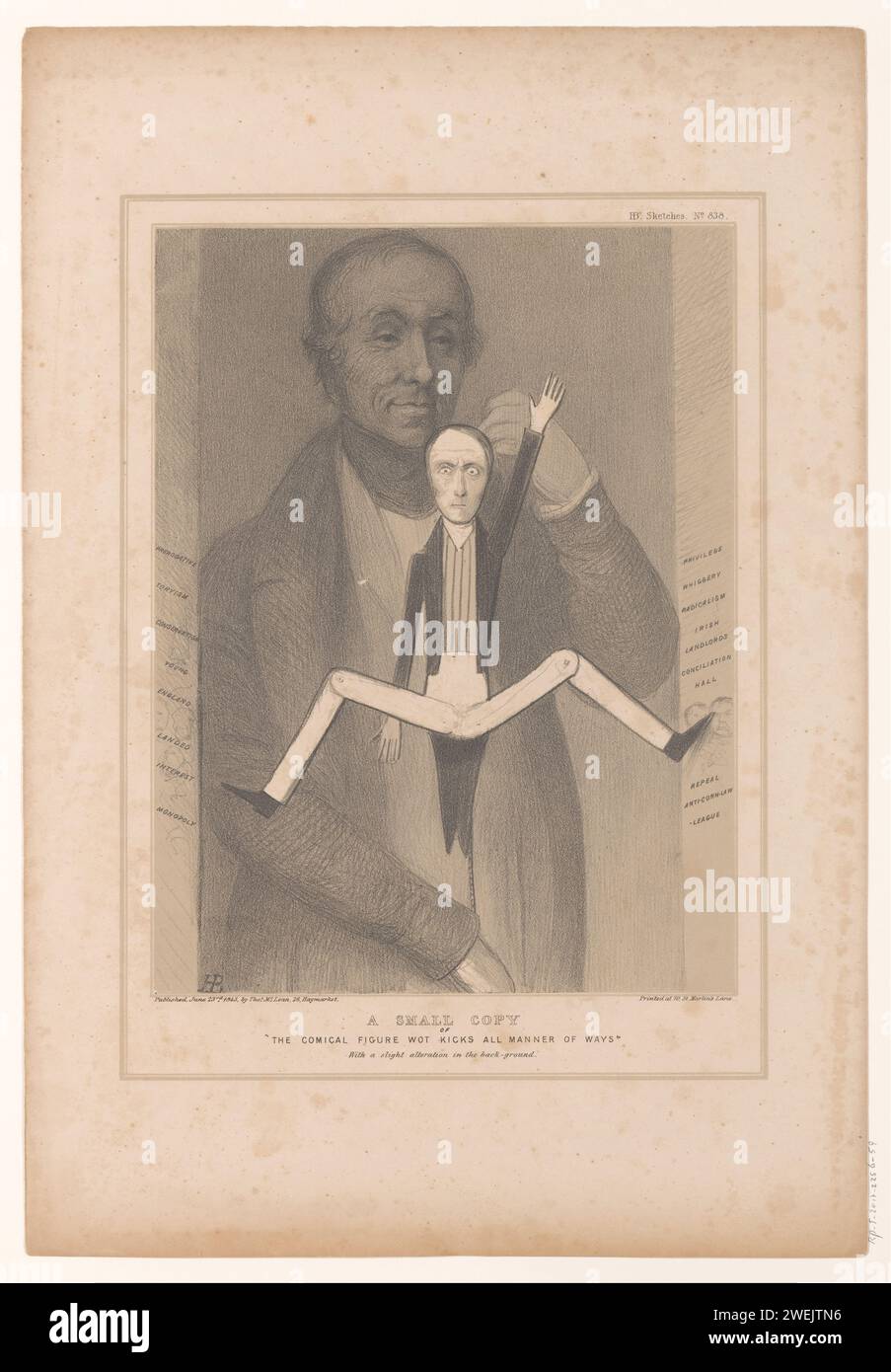 Dessin animé avec Lord Brougham et John Arthur Roebuck, John Doyle ...