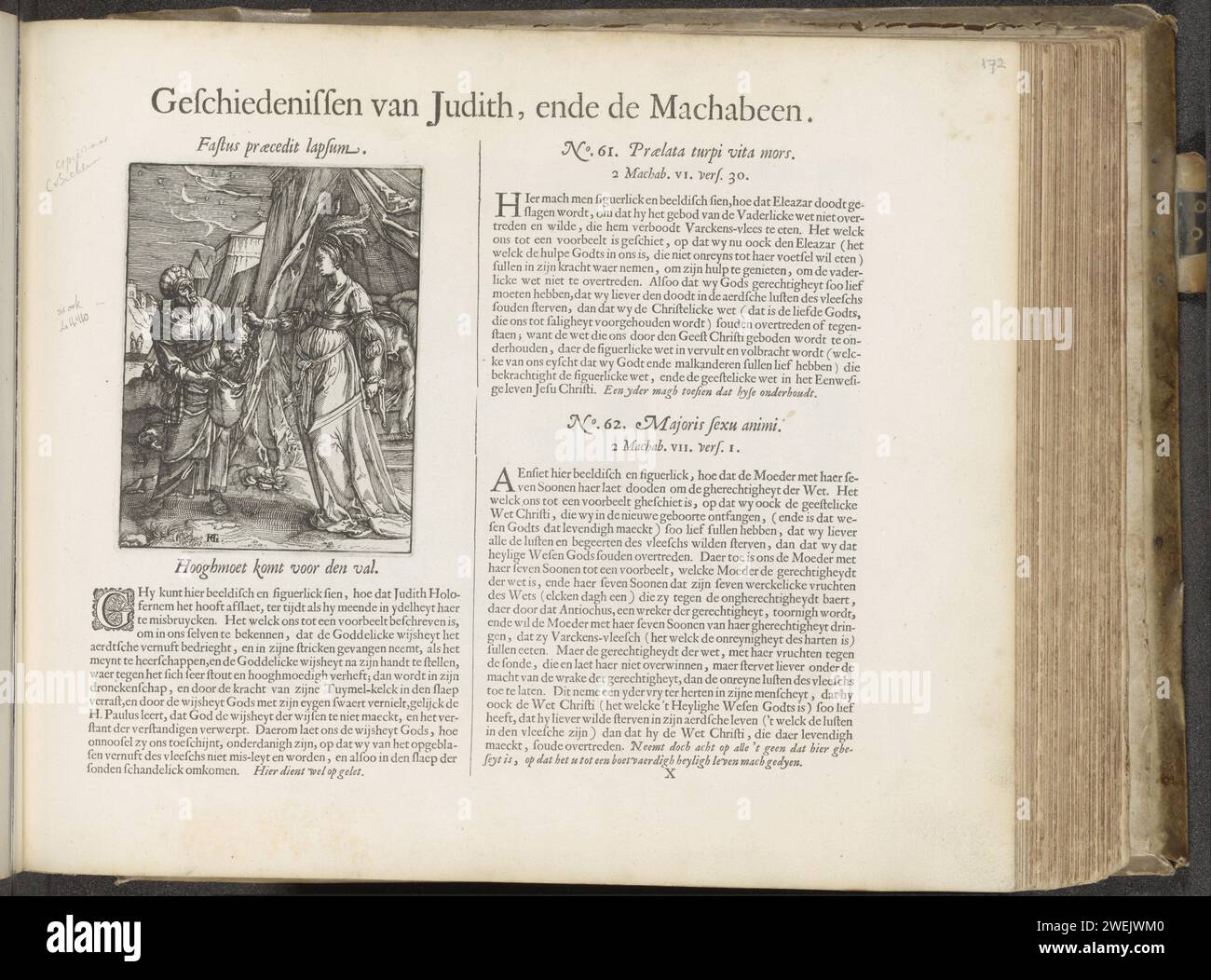 Judit avec la tête d'Holophernes, 1653 - 1654 tirage. Feuille de texte ...