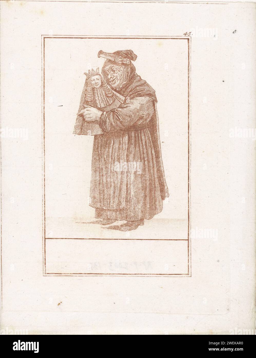 Monnik avec Mariabeeld, Jacob Gole (attribué à), d'après Cornelis ...