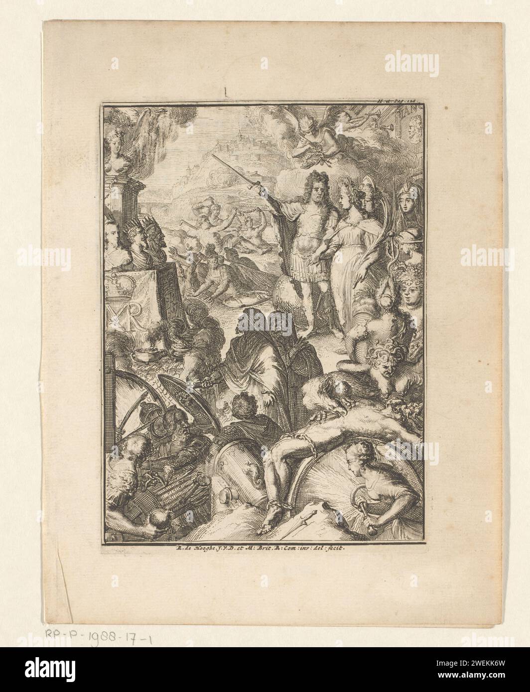 Stadholder Willem III et Maria Stuart au milieu de figures mythiques ...