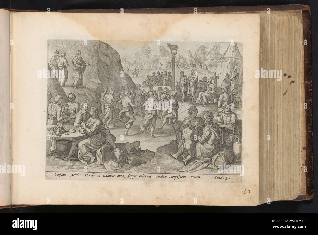 Danse autour du veau d'or, Johann Sadeler (I), d'après Chrispijn van ...