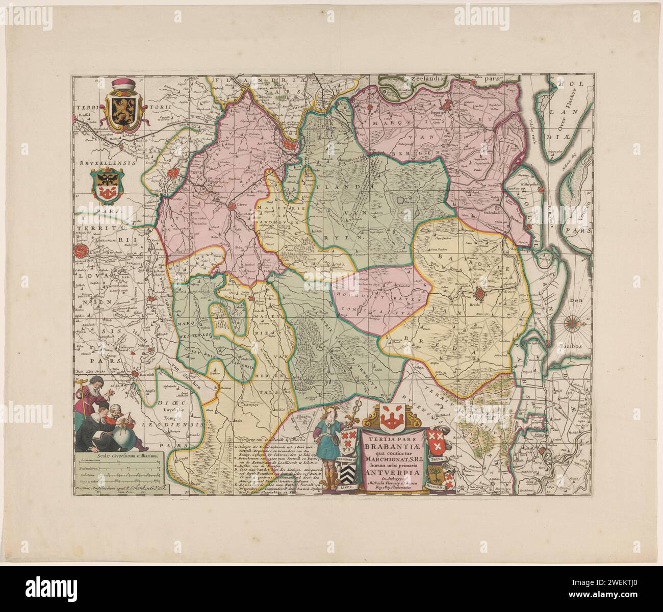 Carte du Kwartier van Antwerpen, partie du duché de Brabant, Anonyme ...