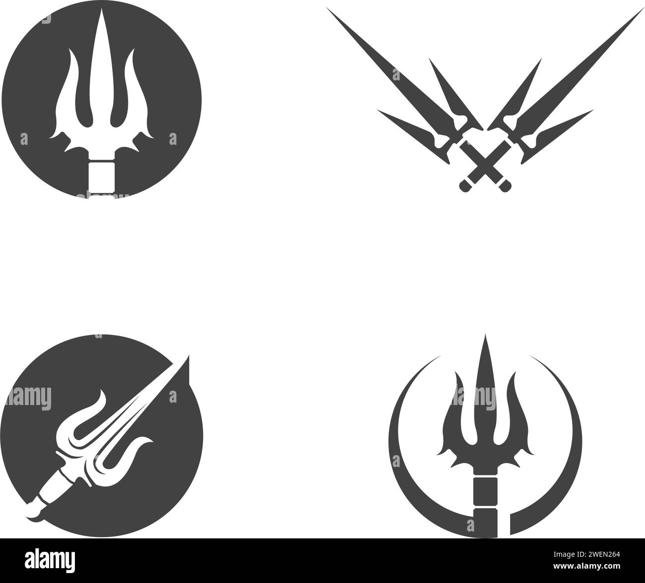 Trident symbol Banque d'images noir et blanc - Alamy