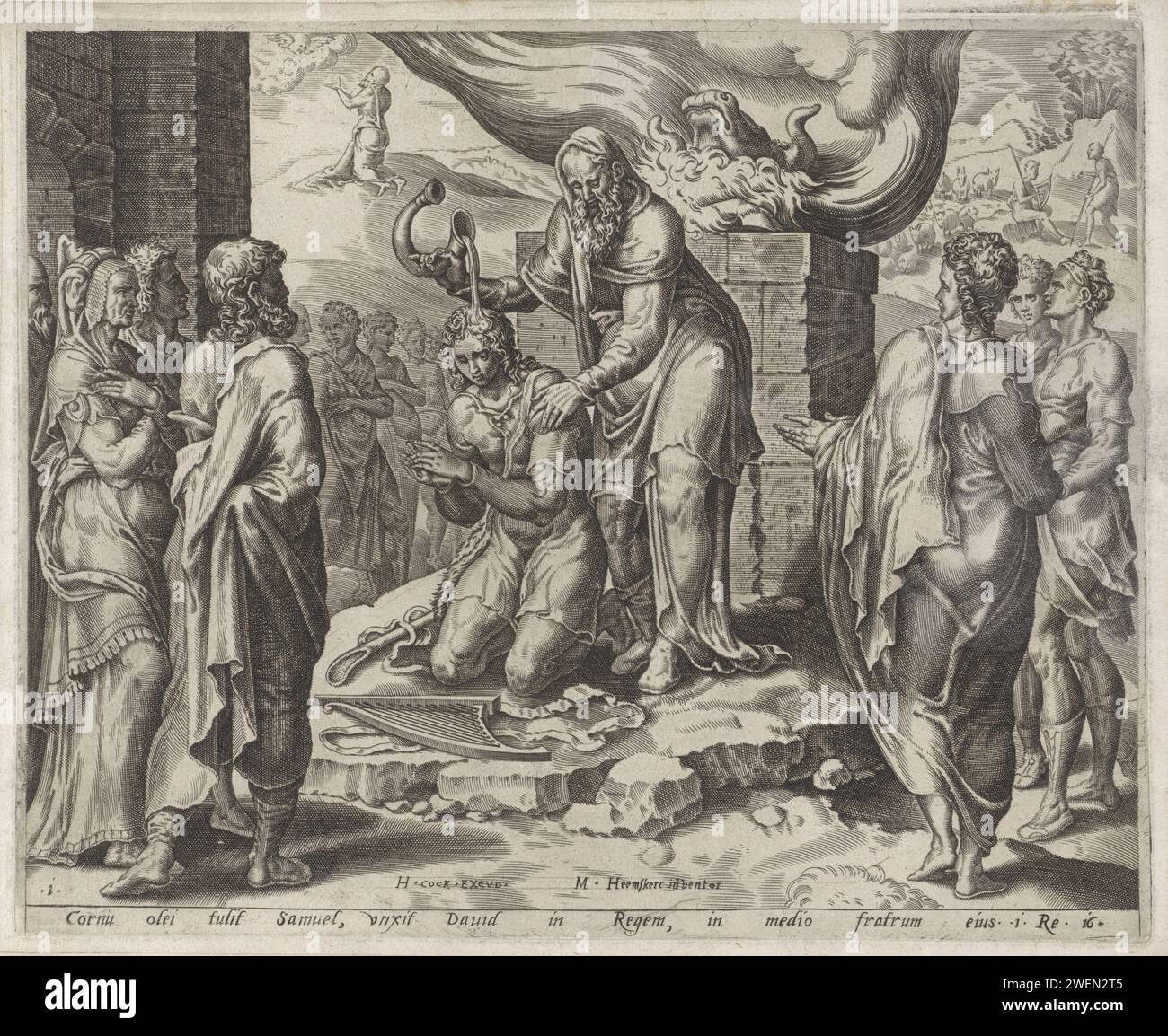 David est oint par Samuel, Anonyme, d'après Maarten van Heemskerck ...