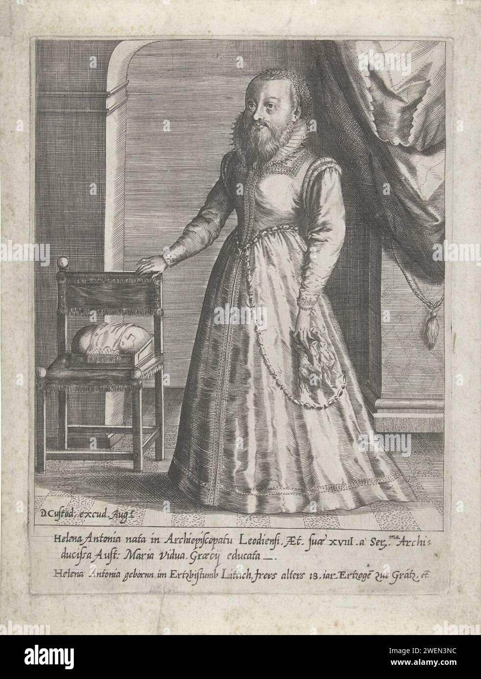 Portrait d'Helena Antonia, à l'âge de 18 ans, avec barbe, vers 1579 ...