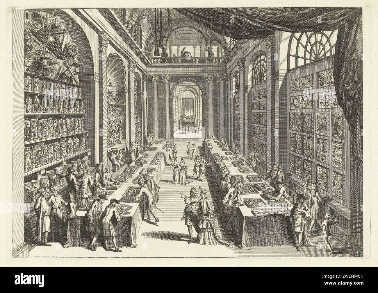 Visiteurs dans le cabinet d'Histoire naturelle de Levinus Vincent à ...