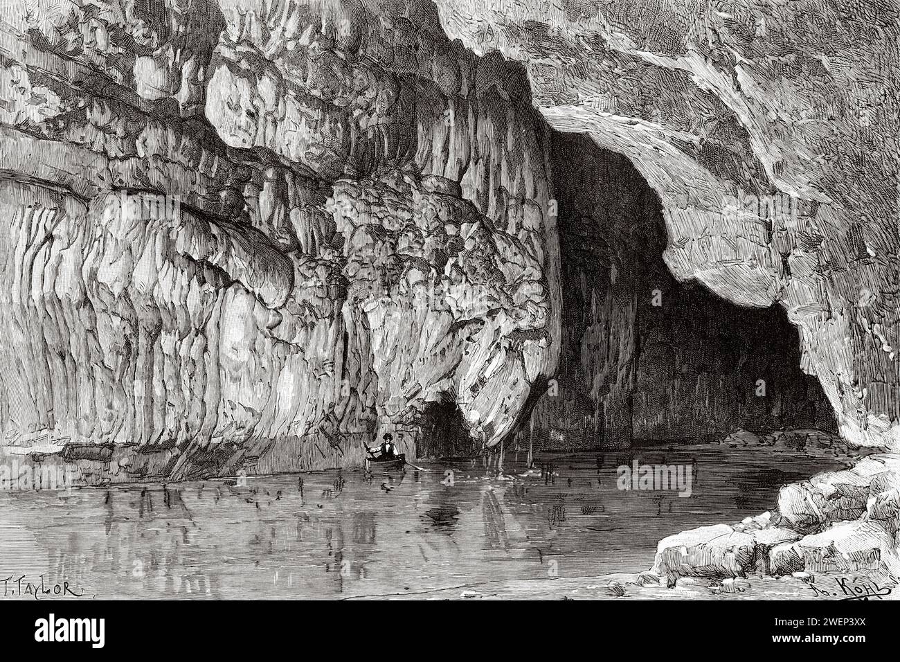 Salle des sources mammouth. Grotte gouffre de Padirac, Dordogne, France ...