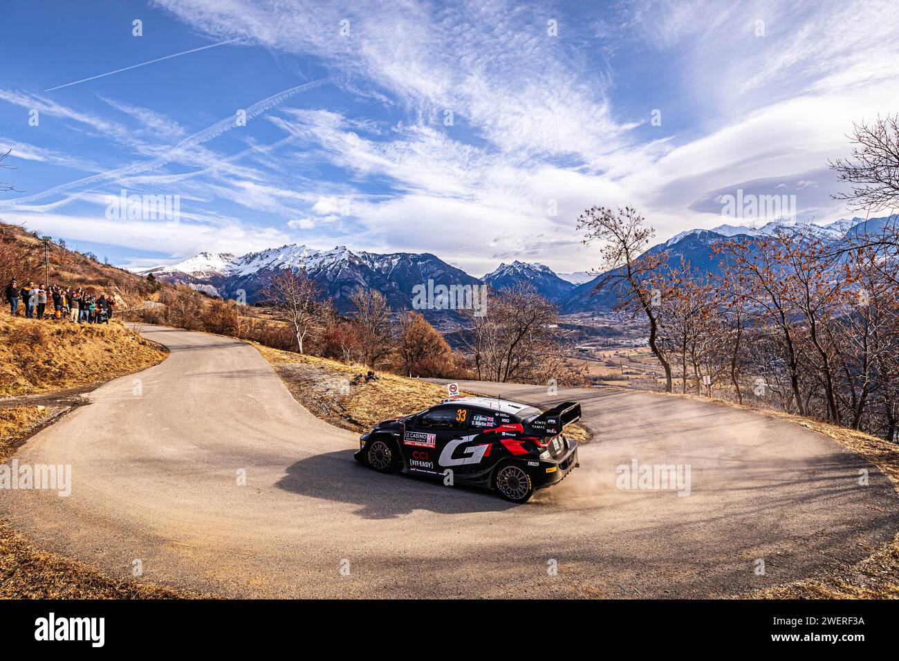 33 EVANS Elfyn, MARTIN Scott, Toyota GR Yaris Rally1, action lors du Rallye automobile Monte ...