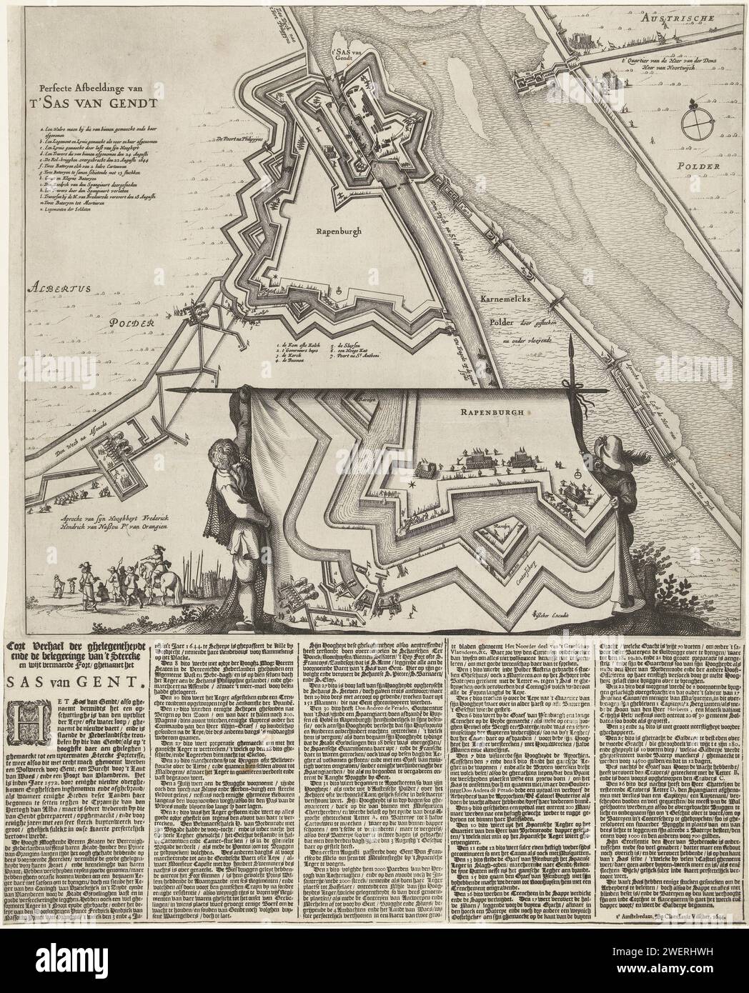 Carte du SAS van Gent assiégé, 1644, 1644 imprimer carte du SAS van ...