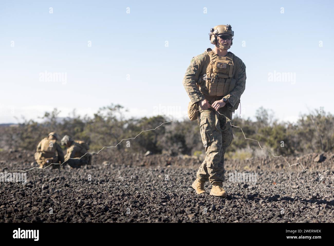 Un Marine des États-Unis avec la 3e équipe de combat littoral, le 3e ...