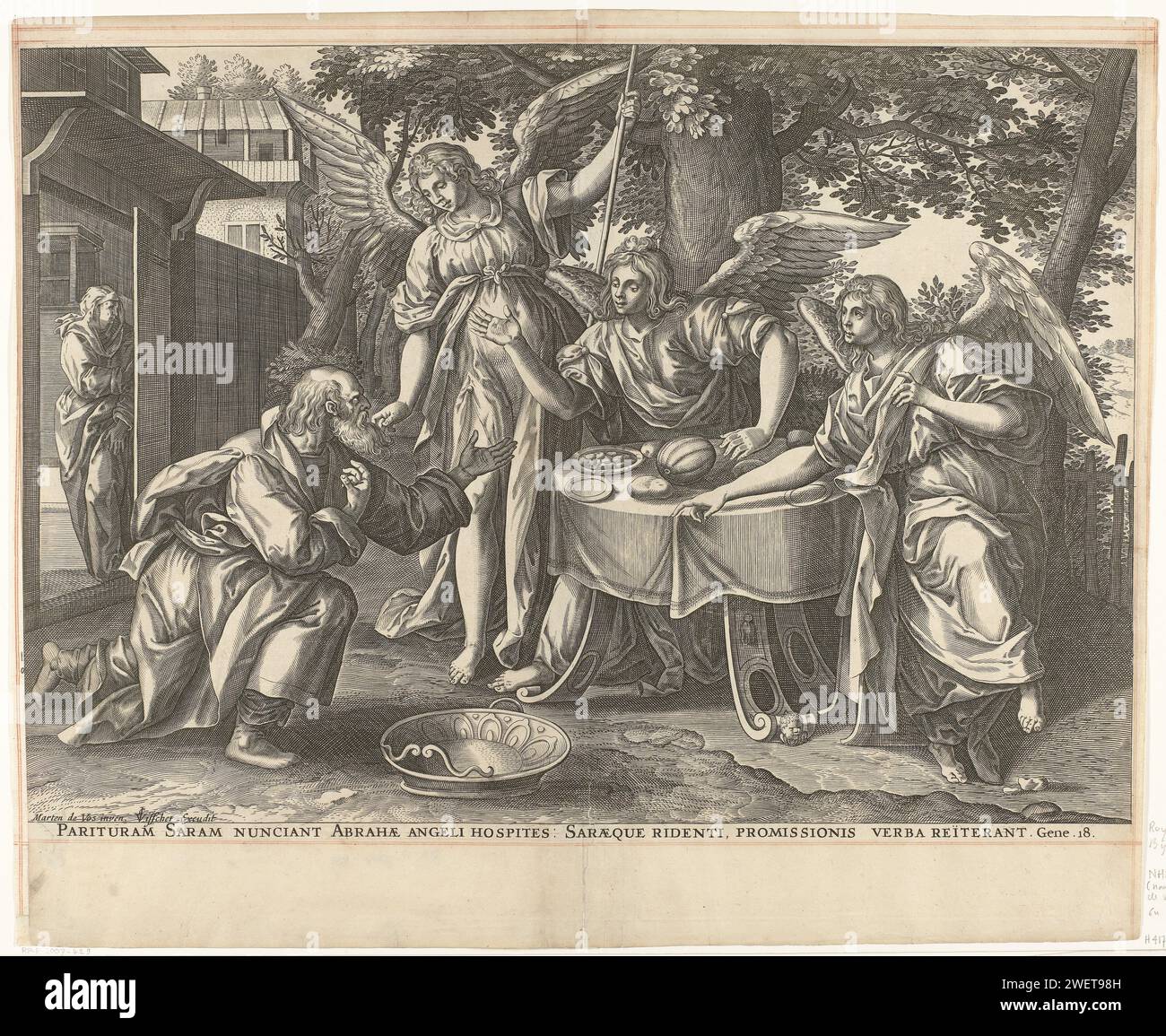 Abraham et de Drie Engelen, 1630 - 1702 imprimer les trois anges ...