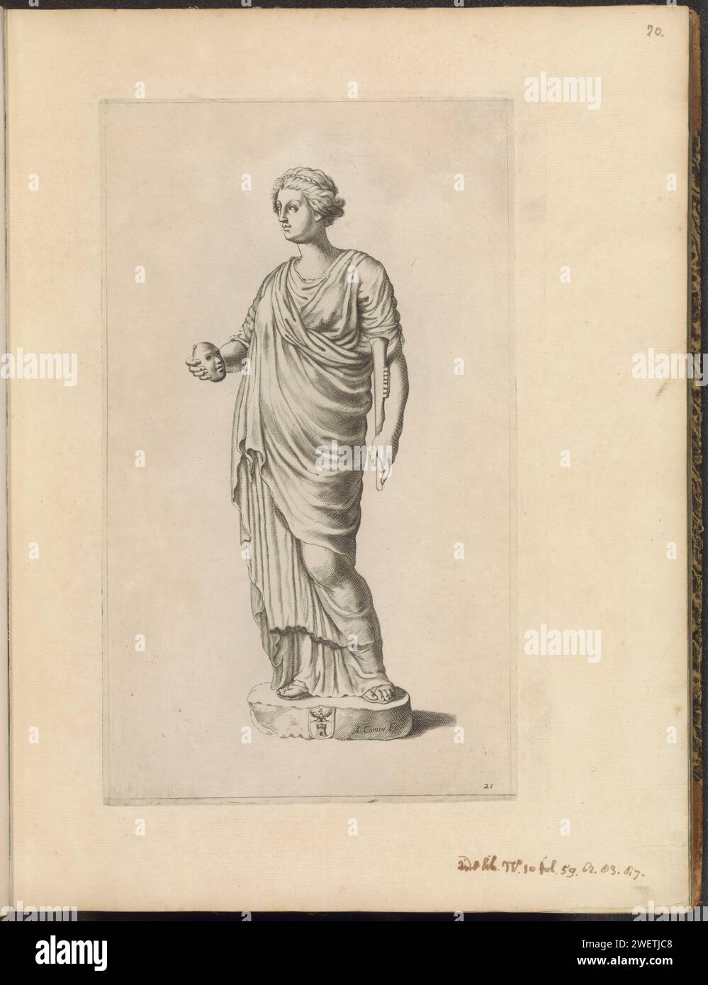 Statue d'une muse, 1636 - 1647 imprimer Une statue d'une muse avec un ...