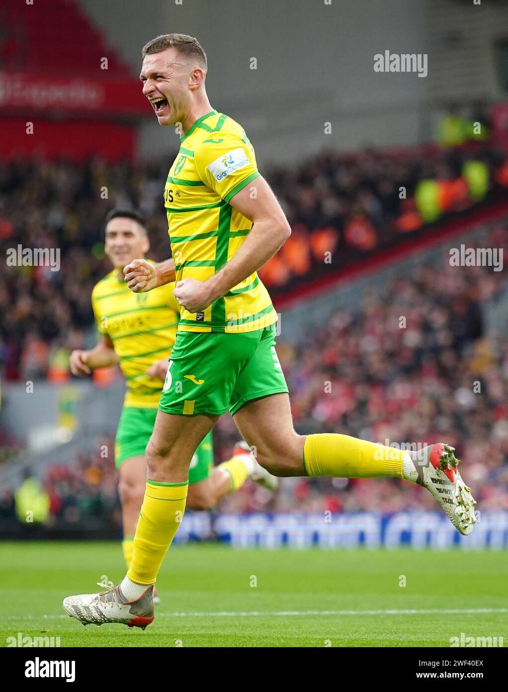 Ben Gibson, de Norwich City, célèbre avoir marqué le premier but de ...