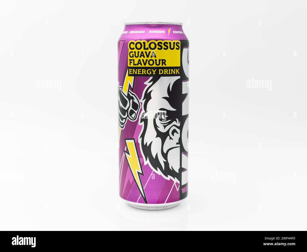 Boisson énergétique Lidl Colossus à la saveur goyave. La canette de ...