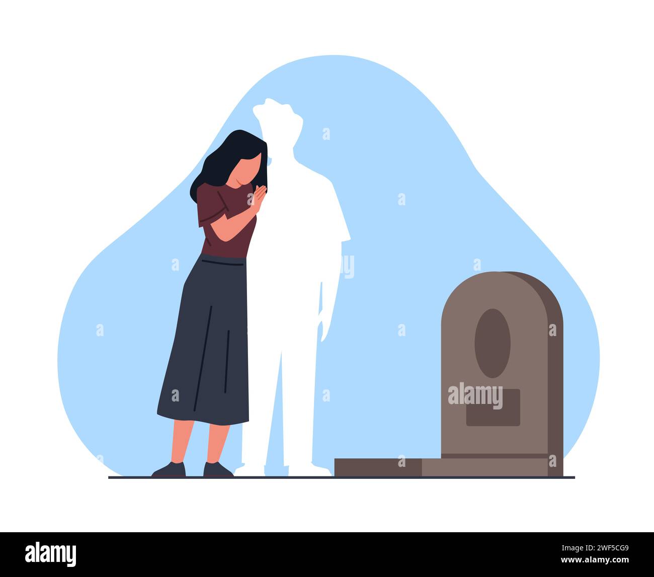 After funeral her husband Banque d'images vectorielles - Alamy