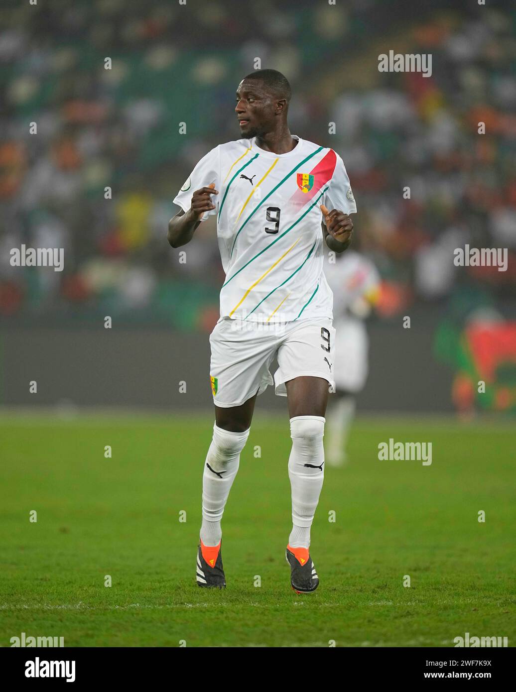 28 2024 janvier : Serhou Yadaly Guirassy (Guinée) regarde lors d'un match de la coupe d'Afrique ...